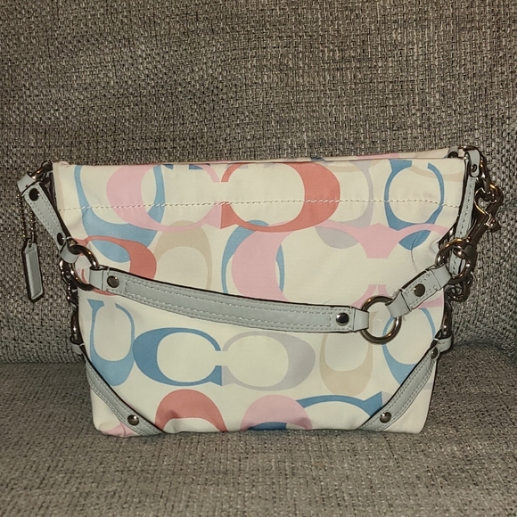Coach | Bags | Coach Signature Logo Pastel Optic Carly Shoulder Bag ...